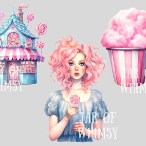 Watercolour Pastel Candy Shop Clipart Candy Store Lollipop PNG Digital ...