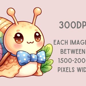Watercolour Kawaii Snail Clipart Chibi Snail Mail PNG Digital Image ...