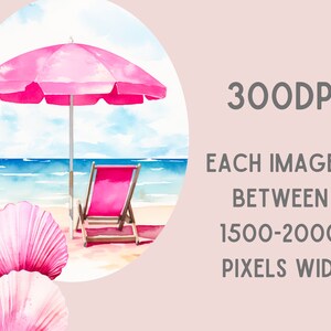 Watercolour Hot Pink Beach Day Clipart Pink Doll PNG Digital Image ...