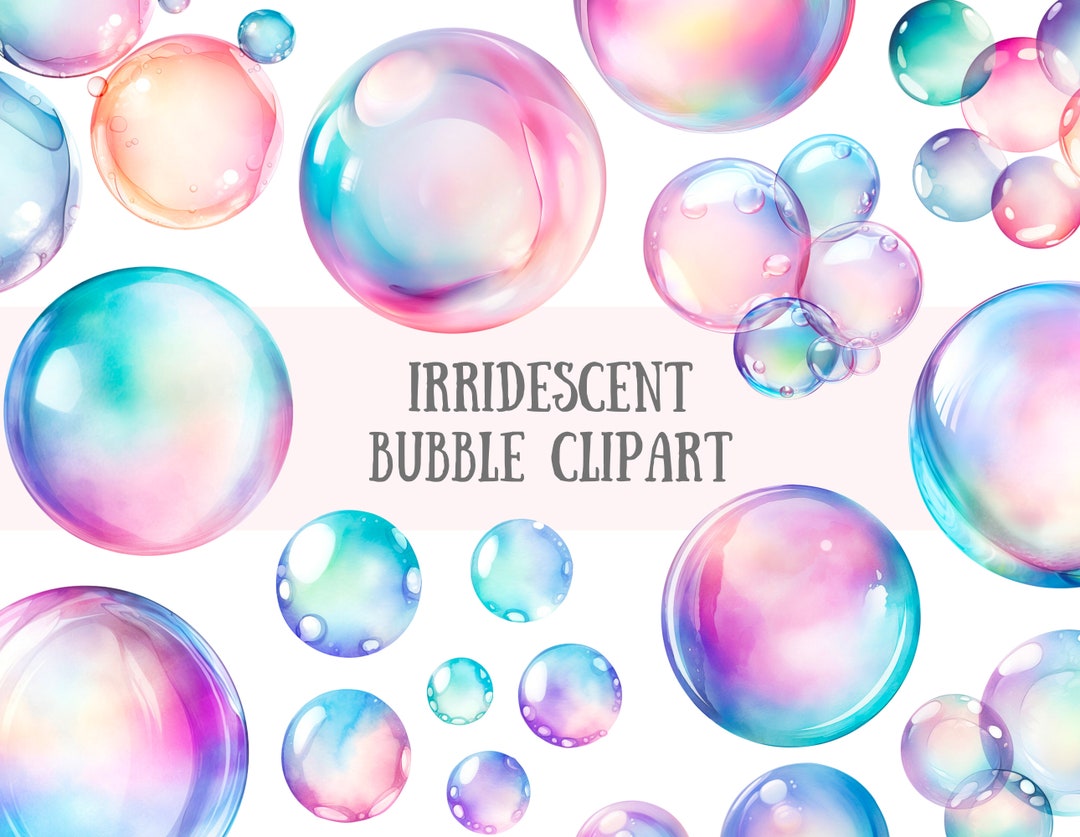 Watercolour Iridescent Bubble Clipart Rainbow Bubbles PNG Digital Image ...