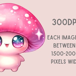 Watercolour Chibi Mushroom Clipart Kawaii Mushroom Toadstools PNG ...