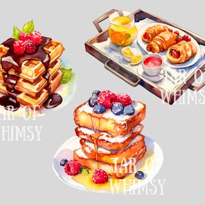 Watercolour Breakfast Clipart Bacon and Eggs PNG Digital Image ...