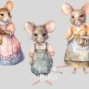 Watercolour Vintage Farm Mice Clipart Farm Mouse PNG Digital Image ...