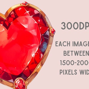 Watercolour Ruby Brooch Clipart July Birthstone Jewelry PNG Digital ...
