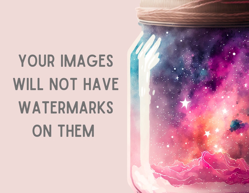 Watercolour Magic Galaxy Jars Clipart - Fantasy Skies PNG Digital Image ...