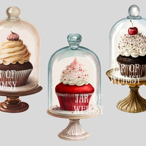 Watercolour Cupcake Stand Clipart Birthday Cake PNG Digital Image ...