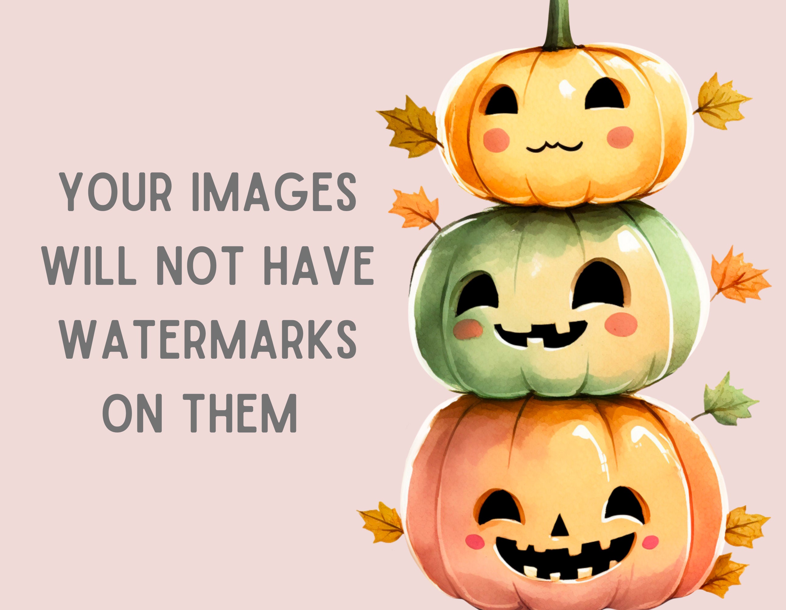 Watercolour Halloween Pumpkin Clipart Jack O Lantern PNG - Etsy