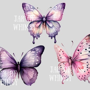 Watercolour Pastel Butterfly Clipart Spring Butterflies PNG Digital ...