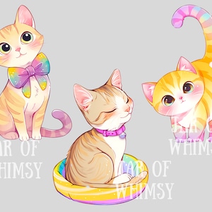 Watercolour Rainbow Kitty Clipart Cute Rainbow Cat PNG Digital Image ...