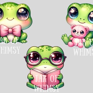 Watercolour Baby Frog Clipart Super Cute Kawaii Chibi Frog PNG Digital ...