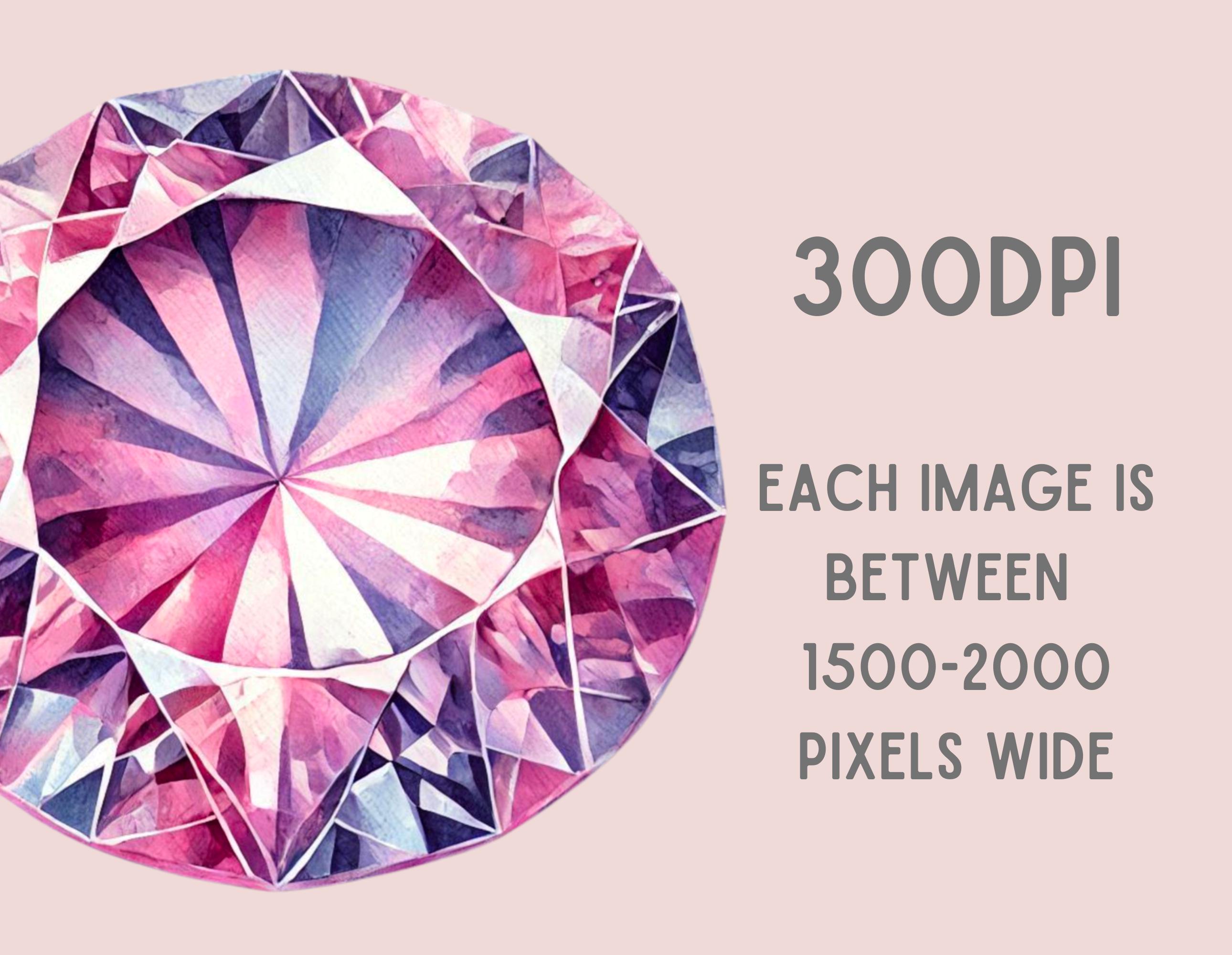 Watercolour Pastel Gem Clipart Round Rhinestone Diamond Gemstones PNG ...