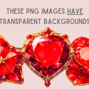Watercolour Ruby Brooch Clipart July Birthstone Jewelry PNG Digital ...