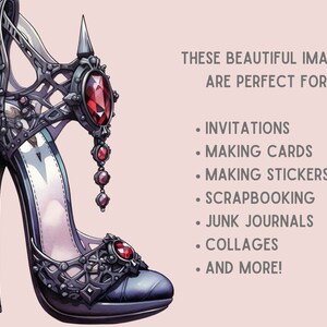 Watercolour Gothic Heels Clipart Halloween Fantasy PNG Digital Image ...