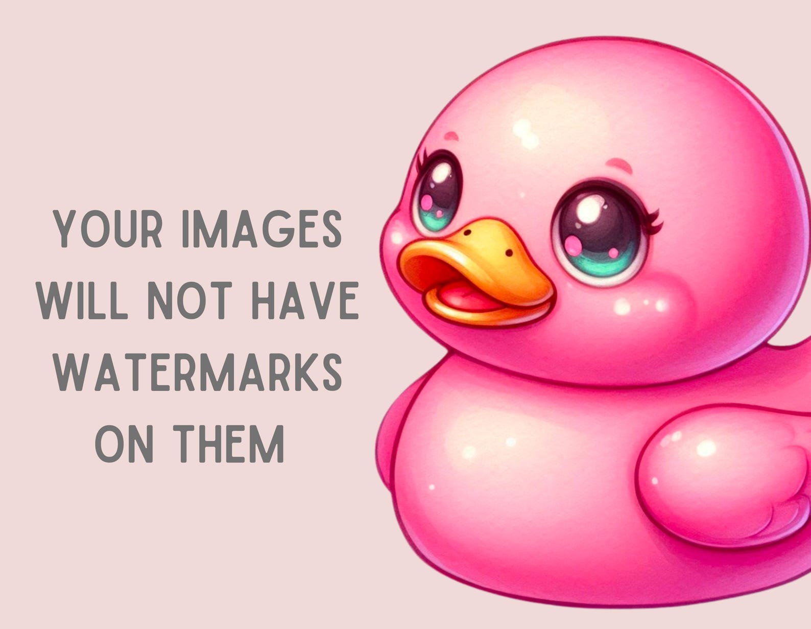Watercolour Rubber Ducky Clipart Chibi Kawaii Rubber Duck PNG Digital ...
