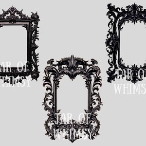 Watercolour Gothic Ornate Frame Clipart Baroque Black Frames PNG ...