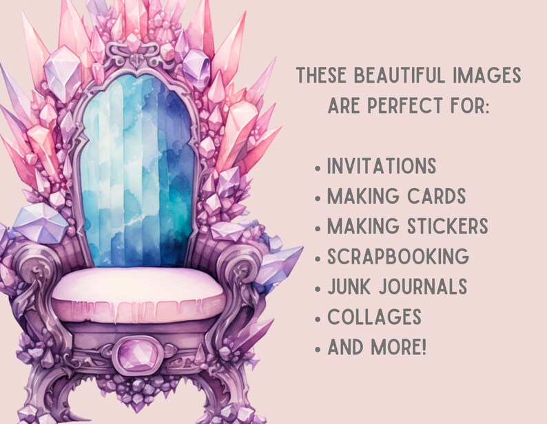 Watercolour Crystal Princess Clipart Fantasy Illustration PNG Digital ...