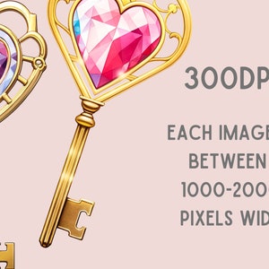 Watercolour Gold Heart Key Clipart Valentine Key to My Heart PNG ...