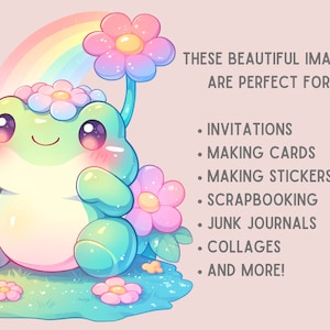 Watercolour Kawaii Spring Garden Clipart Cute Rainbow Spring PNG ...