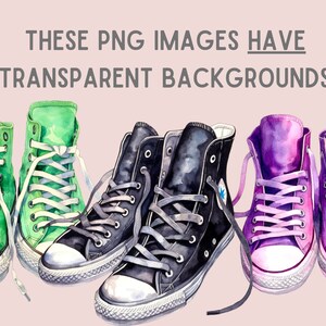 Watercolour High Top Sneaker Clipart Shoes PNG Digital Image Downloads ...