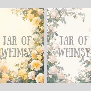 Watercolour Rose Border Clipart Overgrown Rose Garden JPG Digital Image ...