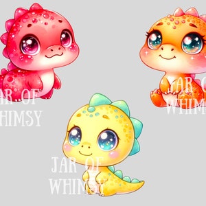 Watercolour Baby Dinosaur Clipart Kawaii Dinosaur PNG Digital Image ...