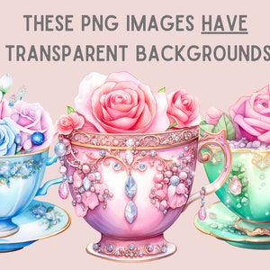 Watercolour Princess Teacup Clipart Tea Time Tea Party PNG Digital ...