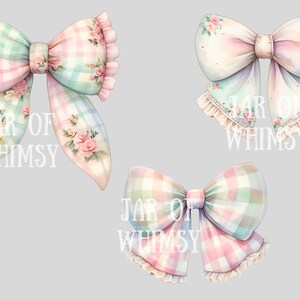 Watercolour Shabby Chic Bow Clipart Patchwork Bow PNG Digital Image ...