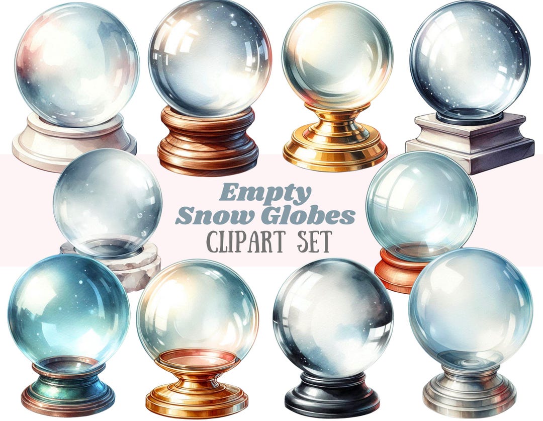 Watercolour Empty Snow Globe Clipart Crystal Ball PNG Digital Image ...