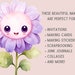 Watercolour Kawaii Flower Clipart Pink Cute Chibi Flower PNG Digital ...