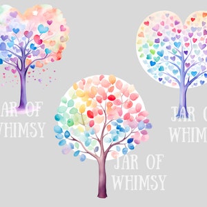 Watercolour Pastel Rainbow Tree Clipart Fantasy Forest PNG Digital ...