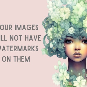 Watercolour Nature Pixie Clipart Green Earth Fairy PNG Digital Image ...