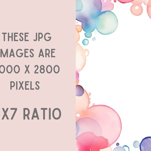 Watercolour Bubble Frame Background Clipart Bubble Party JPG Digital ...