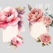 Watercolour Pink Floral Tag Clipart Rose Label PNG Digital - Etsy
