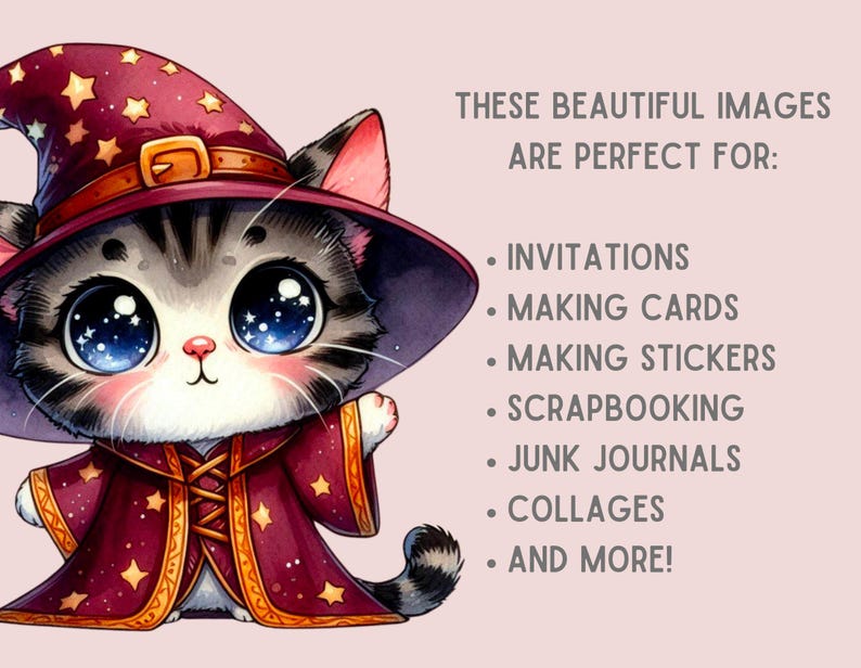 Watercolour Wizard Animal Clipart Kawaii Witch Animal PNG Digital Image ...