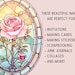Watercolour Rose Stained Glass Window Clipart Rose Window PNG Digital ...