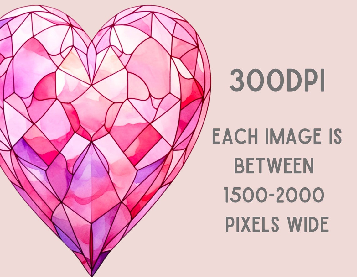 Watercolour Heart Stained Glass Window Clipart Valentines Day PNG ...