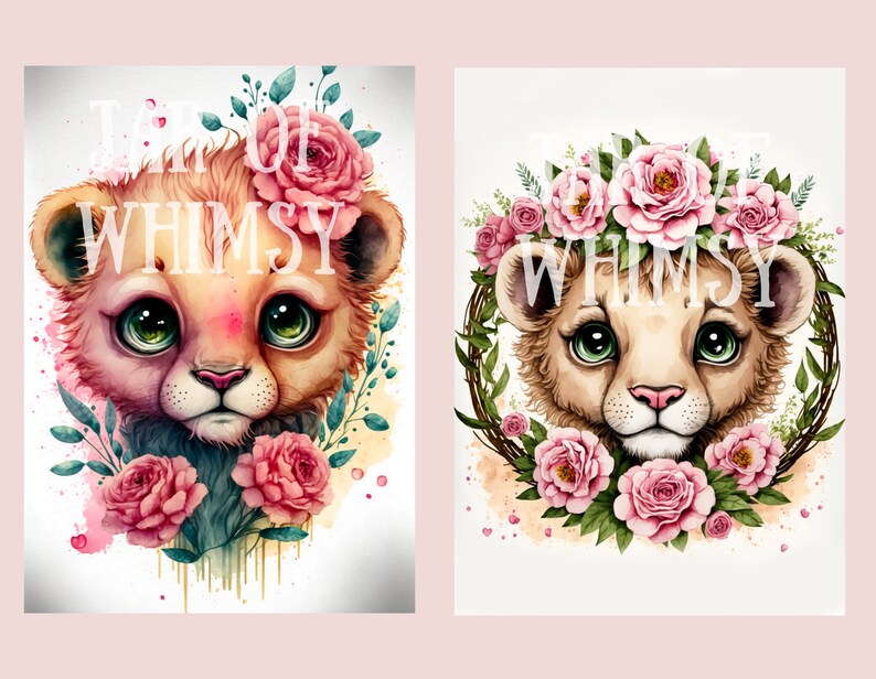 Watercolour Safari Animals Clipart - Lion Elephant Zebra PNG Digital ...