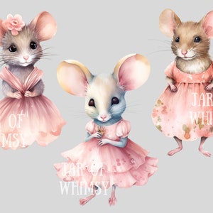 Watercolour Vintage Girl Mice Clipart Farm Mouse PNG Digital Image ...