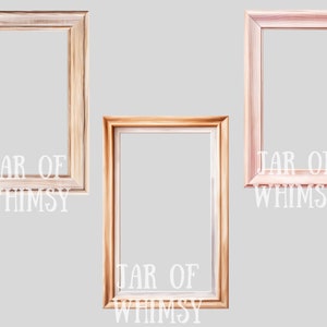 Watercolour Wooden Frame Clipart Rustic Scrapbooking Frames PNG Digital ...