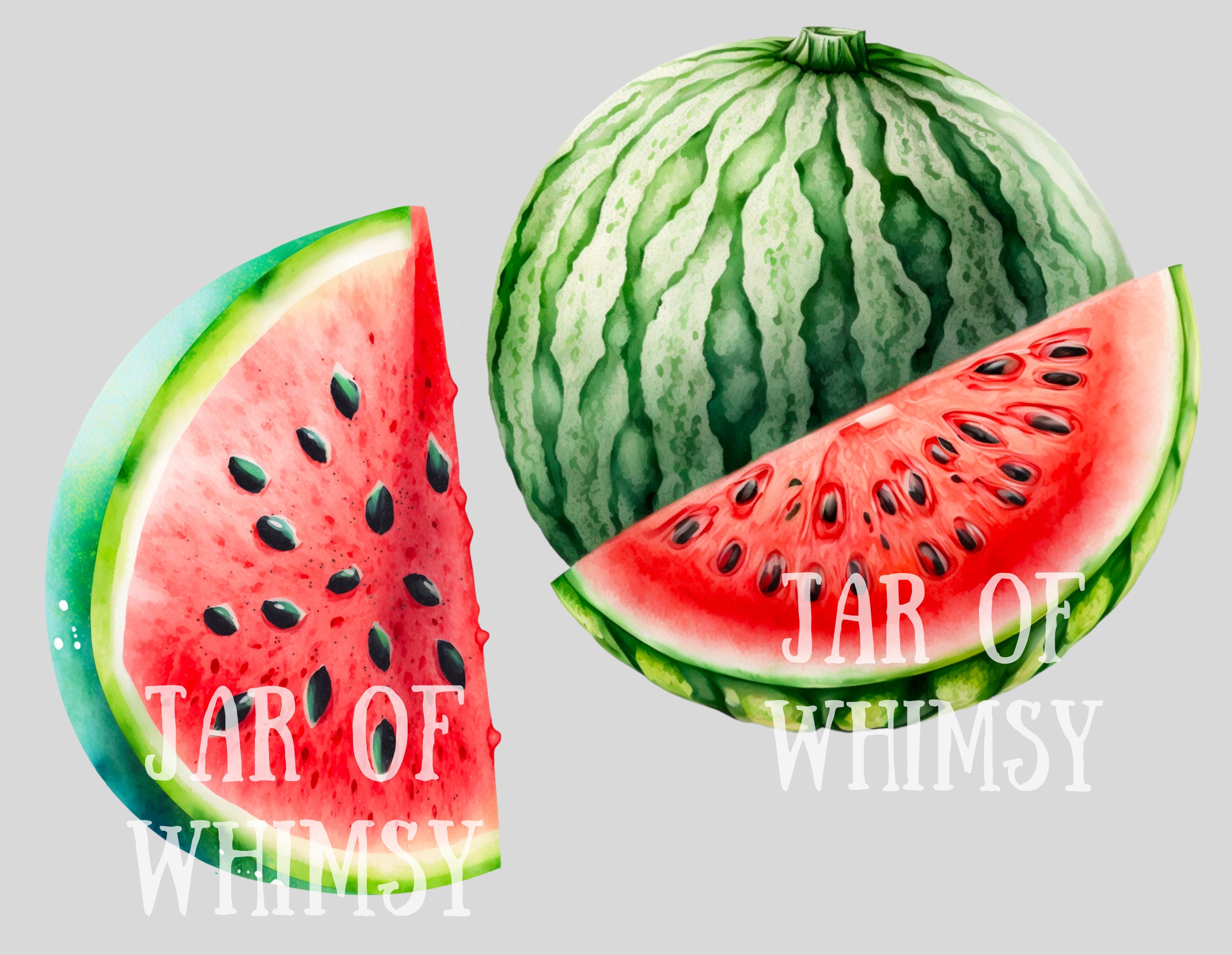 Watercolour Watermelon Clipart Summer Fruit PNG Digital Image Downloads ...