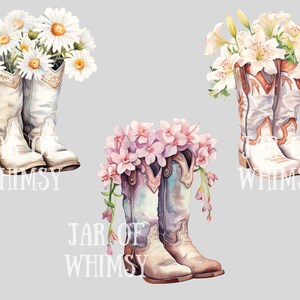 Watercolour Floral Cowgirl Boots Clipart Wild Western PNG Digital Image ...