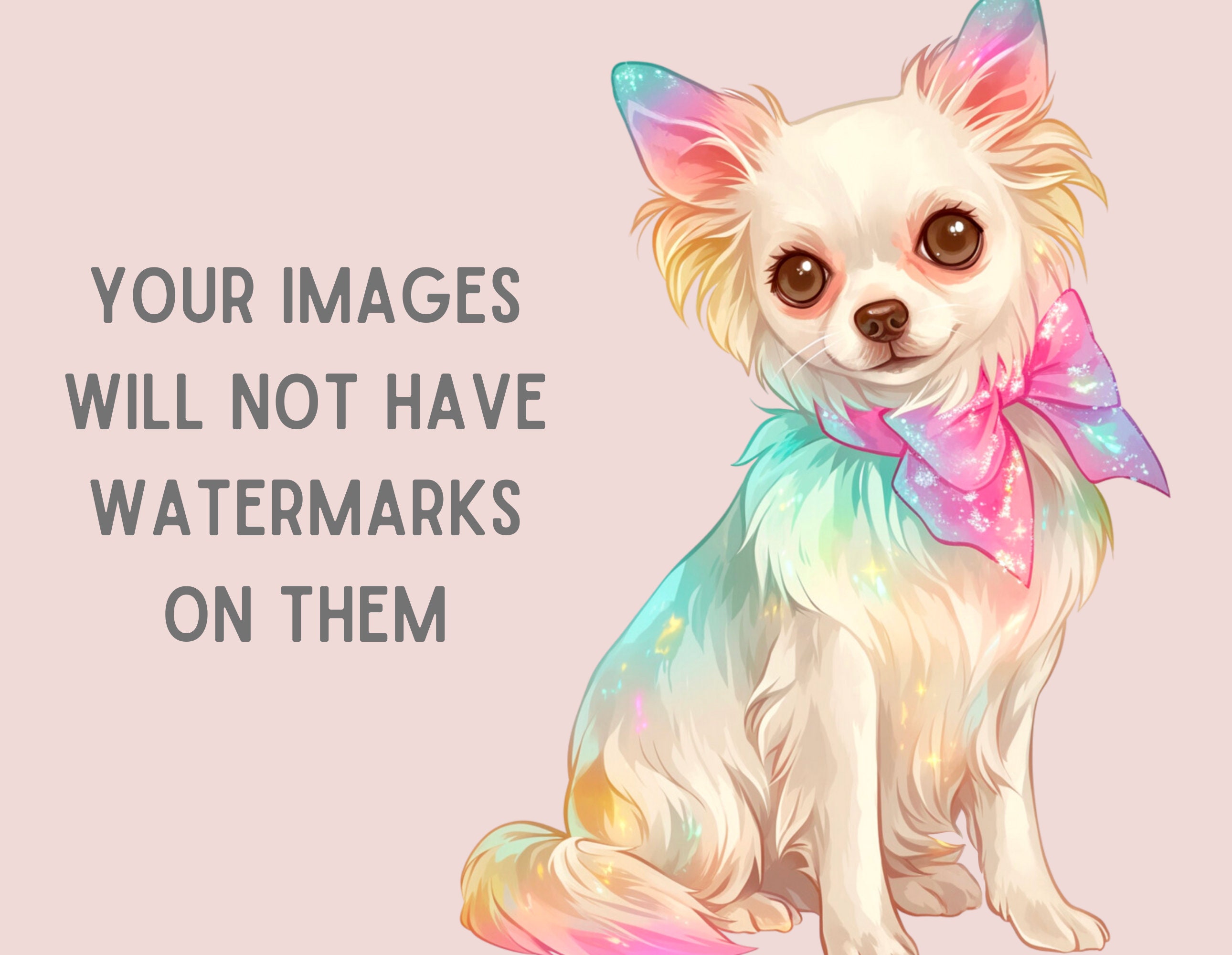 Watercolour Sparkly Rainbow Dog Clipart Magical Rainbow Puppy PNG ...