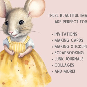 Watercolour Vintage Farm Mice Clipart Farm Mouse PNG Digital Image ...