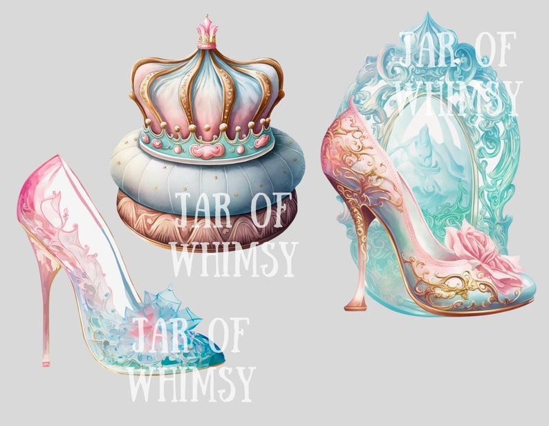 Watercolour Cinderella Clipart Pastel Fairytale PNG Digital Image ...