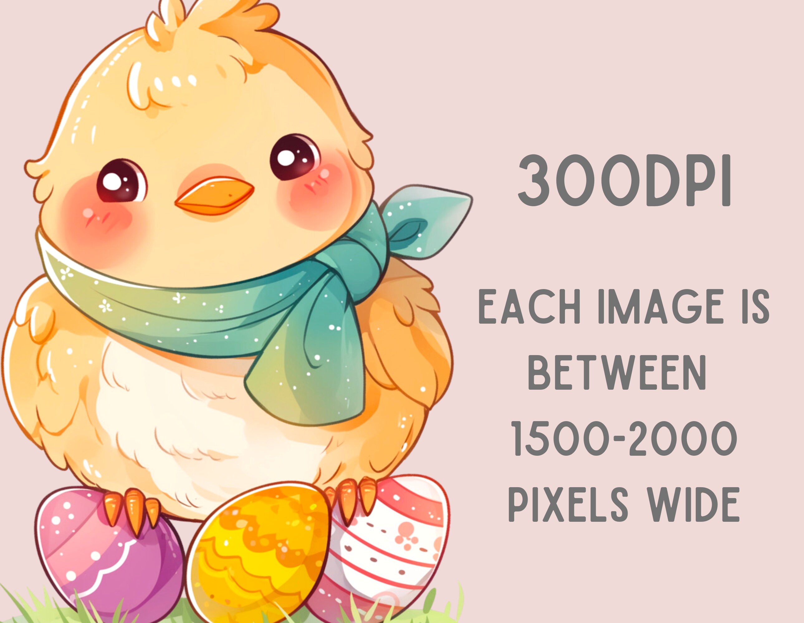 Watercolour Kawaii Easter Clipart Cute Chibi Easter Girl PNG Digital ...