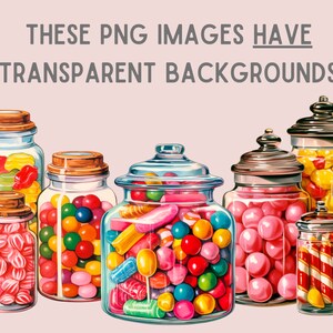 Watercolour Vintage Candy Jar Clipart Retro Lolly Jar PNG Digital Image ...
