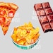 Watercolour Movie Night Snacks Clipart Popcorn Pizza PNG Digital Image ...