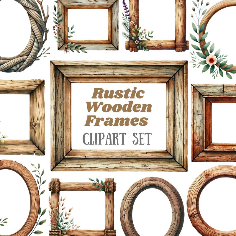 Natural Wood Frames Png - Etsy