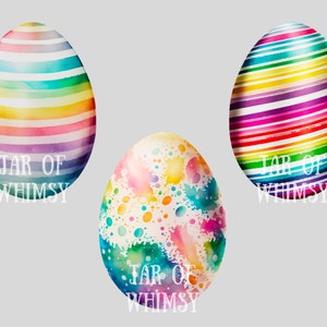 Watercolour Rainbow Easter Eggs Clipart - Spring Rainbow PNG Digital ...