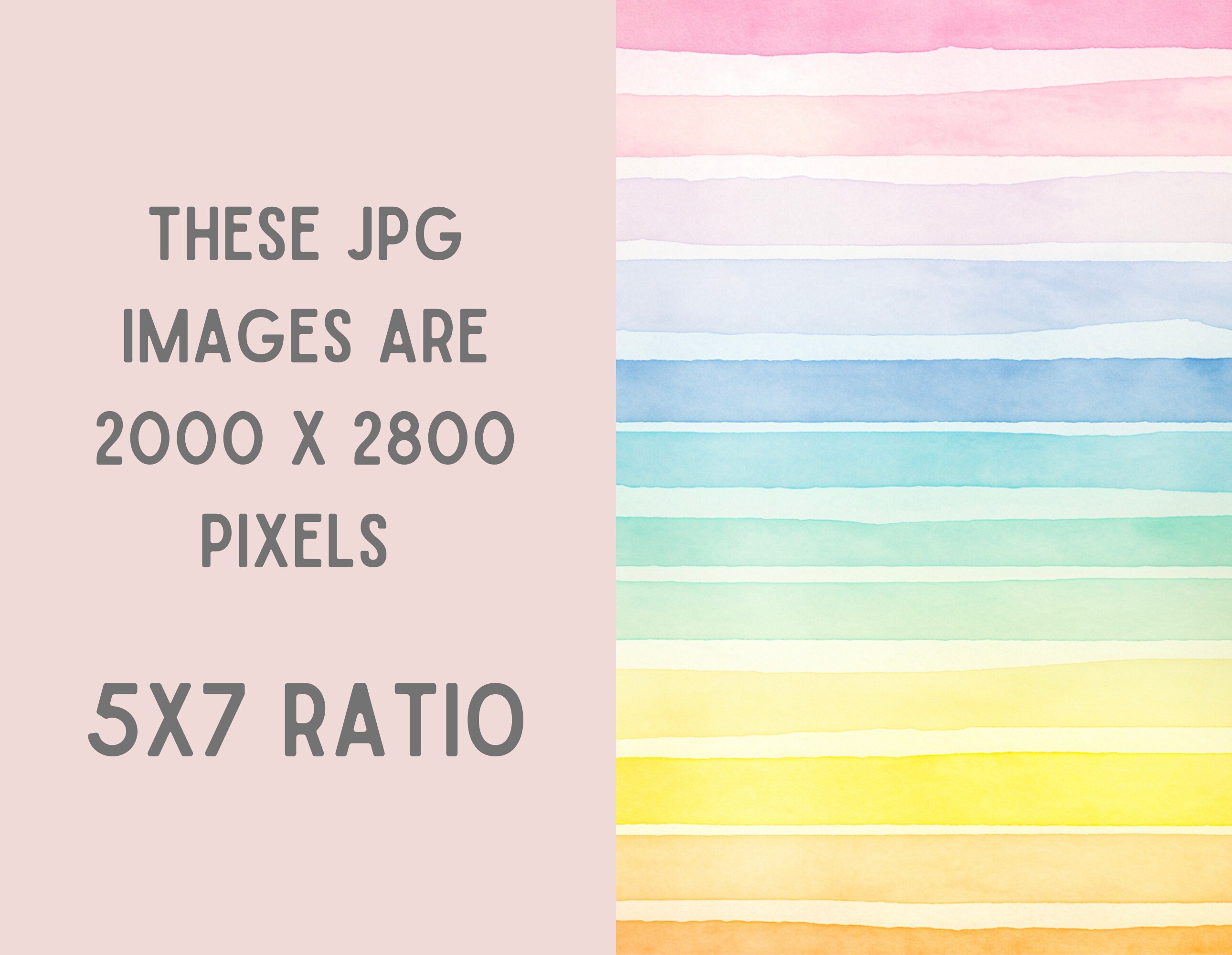 Watercolour Rainbow Stripe Clipart Rainbow Digital Paper JPG Digital ...